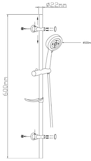 Aqualine - Sprchová sada SUNRA lesklý chrom