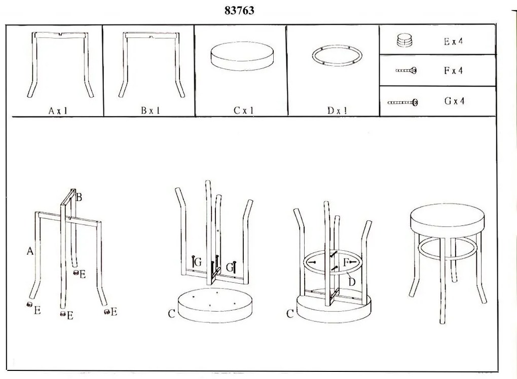 Kondela Taburetka, ekokůže bílá/kov chrom, IRENA