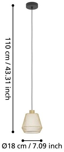 Eglo 900896 - Lustr na lanku CIUDADELA 1xE27/40W/230V