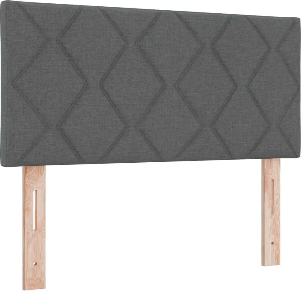 Postel s boxspringem s čelo Tmavě šedá 200 x 80 cm textil 3341259
