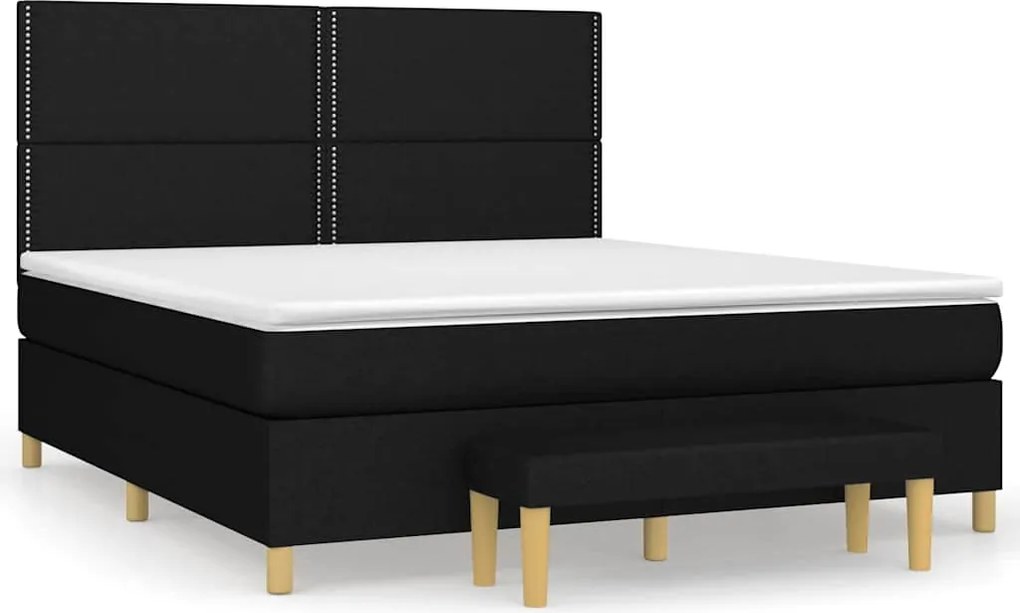 Box spring postel s matrací černá 180x200 cm textil 3137095