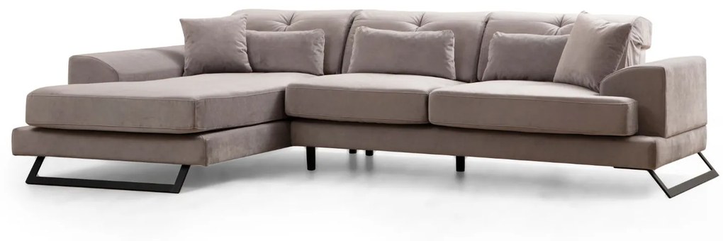 Atelier del Sofa Rohová sedací souprava Frido Left (Chl+3R) - Light Grey, Světlá Šedá