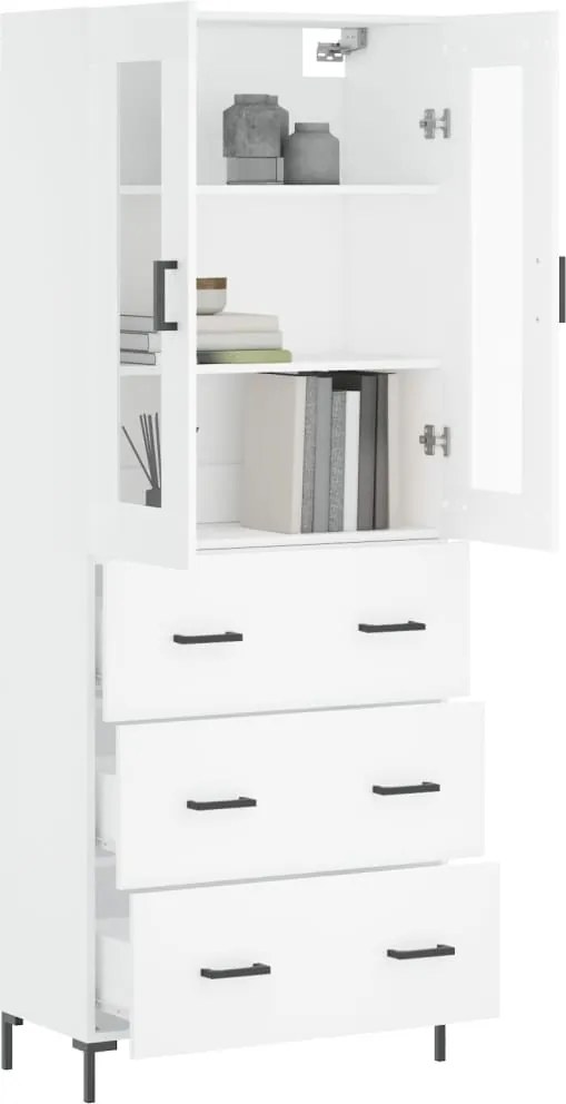 Skříň highboard bílá 69,5 x 34 x 180 cm kompozitní dřevo 3198401