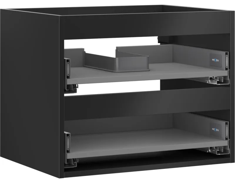 Mexen Box-A korpus skříňky pod umyvadlo 60 cm, 2 zásuvky, černý mat - 91AX0-0600-470-2-71