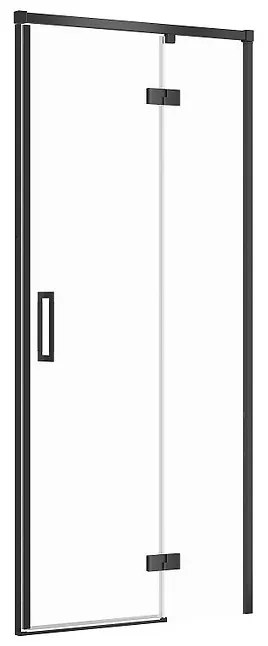 CERSANIT - Sprchové dveře LARGA ČERNÉ 90X195, pravé, čiré sklo S932-124