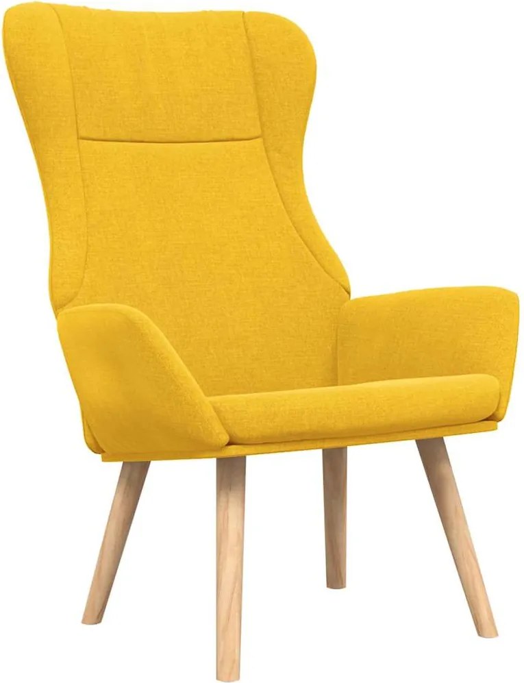 Relaxační křeslo s podnožkou hořčicově žluté textil 3097889