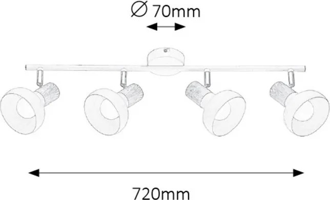 Rabalux HOLLY stropní bodové svítidlo max. 4x40W | E14 | IP20 - bílá, světlé dřevo