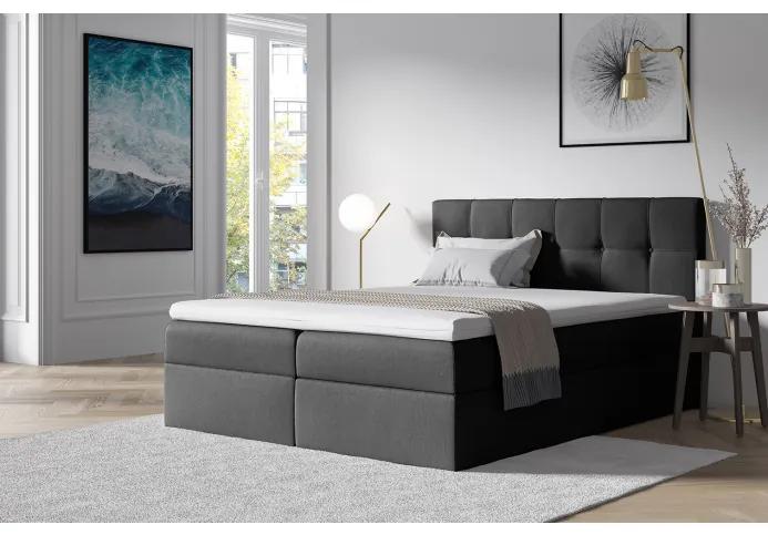 Čalouněná postel s úložným prostorem Recivio tmavě šedá 140 x 200