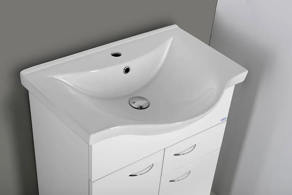 Aqualine Aqualine, KERAMIA FRESH umyvadlová skříňka, 1 zásuvka, 60,6x74x33,7cm, bílá, 50064A