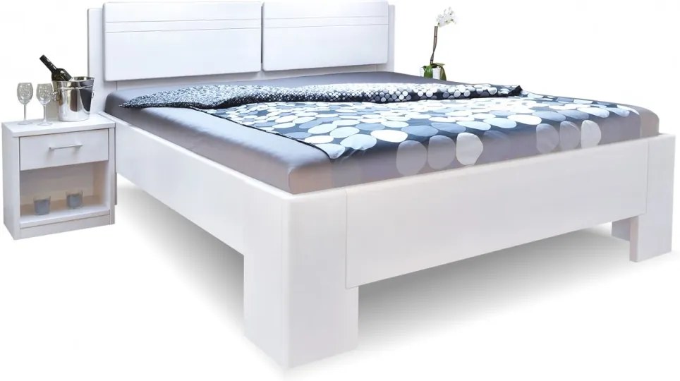 Manželská postel z masivu MANHATTAN 2 senior, 160x200, 180x200, masiv buk - bílá KOLACIA Design, 160x200 cm