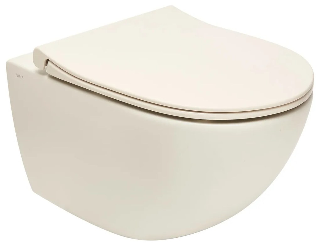 WC závěsné VitrA Sento SmoothFlush taupe mat včetně sedátka, zadní odpad 7848-020-6147