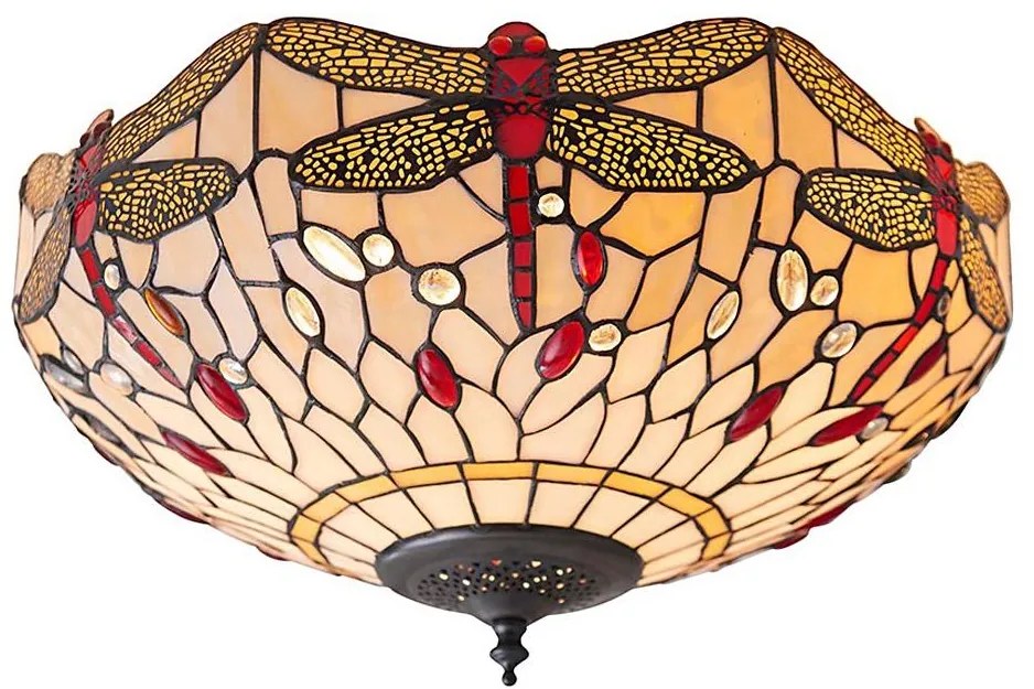Endon 70723 - Stropní svítidlo Tiffany DRAGONFLY 2xE27/60W/230V pr. 41 cm