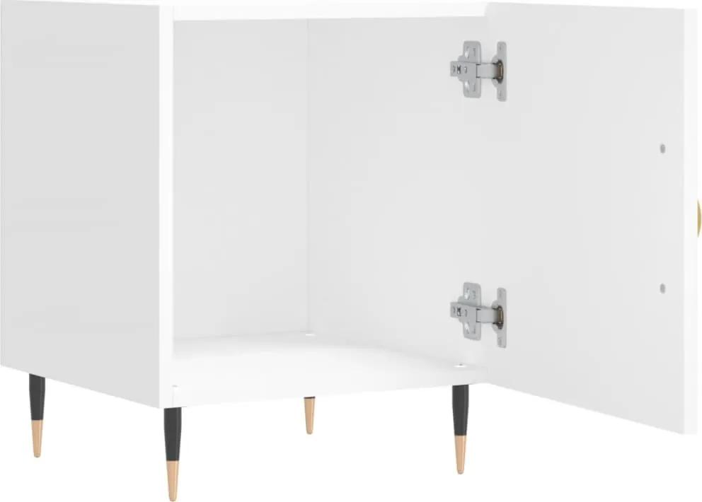 vidaXL Noční stolky 2 ks 40 x 40 x 50 cm kompozitní dřevo [827517] Barva: bílá s vysokým leskem