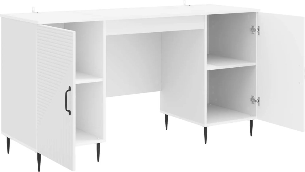 Stůl Bílá s vysokým leskem 142,5 x 50 x 75 cm Kompozitní dřevo 3414607