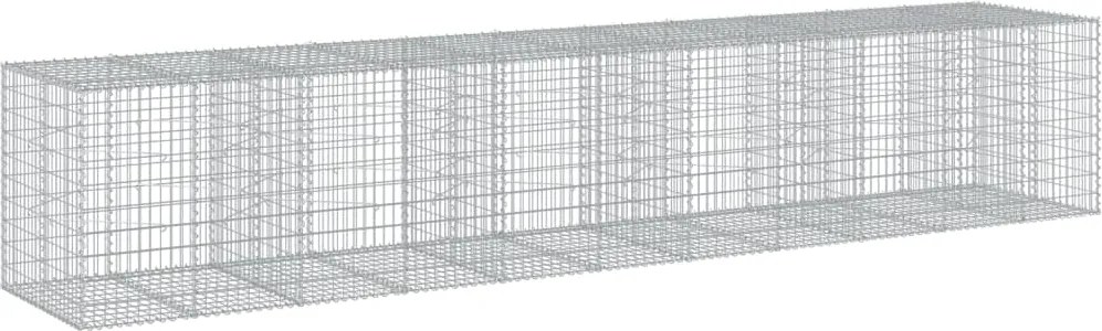 Gabionový koš s víkem 550 x 100 x 100 cm pozinkované železo 3295199