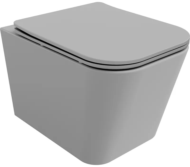 Mexen Teo WC Rimless s WC deskou slim, duroplast, světle šedá matná, 30854061