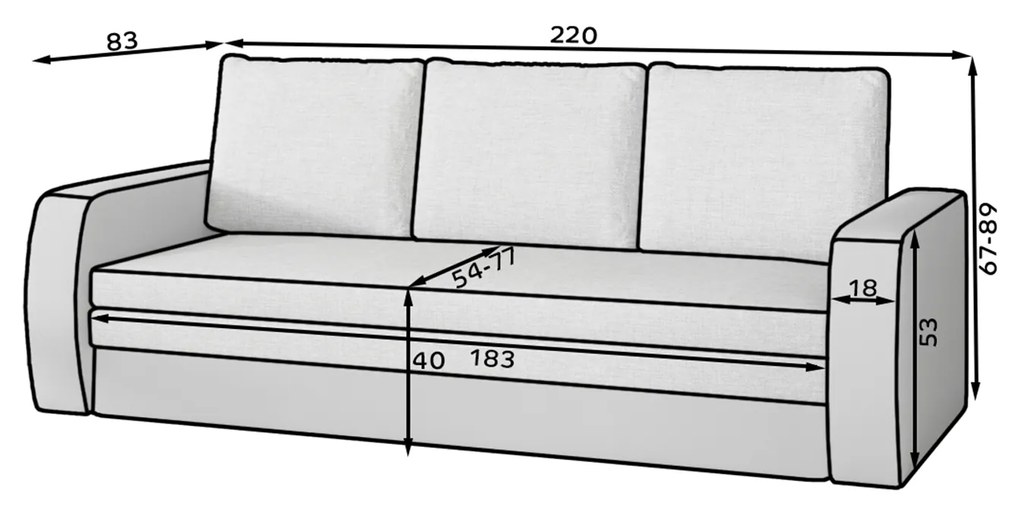 Eltap Rozkládací pohovka Inversa Materiál a barva potahu: Soro 76 - modrá