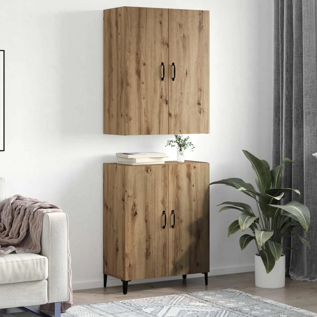 Vysoký bufet 2 ks Artisanový dub 69,5 x 34 x 180 cm 3394570