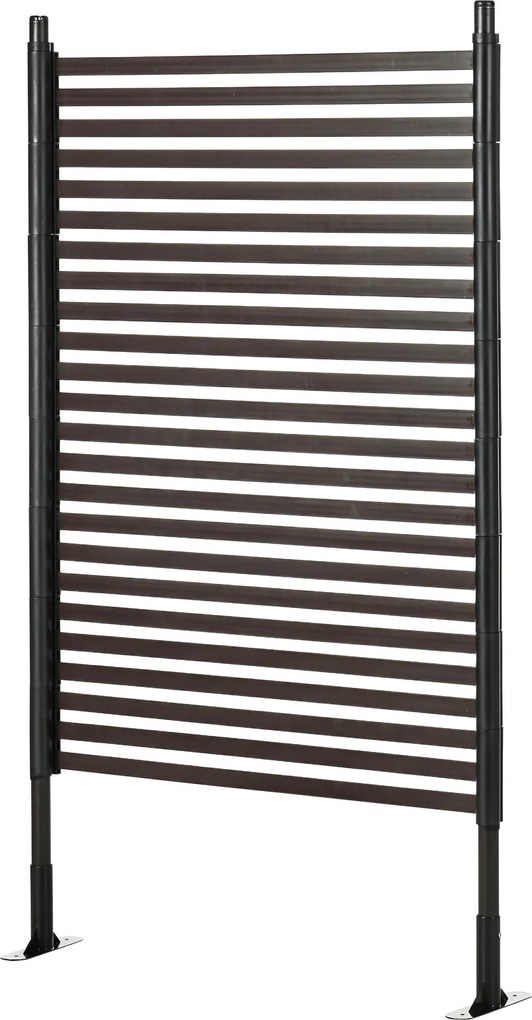 Zahradní plot Outsunny, kovový plot 93 x 150 cm vysoký, dekorativní mřížkový plot se stojany, plot pro psy, horní obloukový plot, krajinářský plot pro