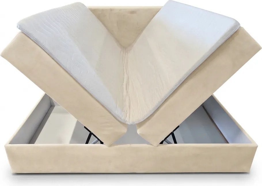 Čalouněná postel boxspring FORENA 160x200 cm tmavě zelená Matrace: Matrace Bonell pružinová