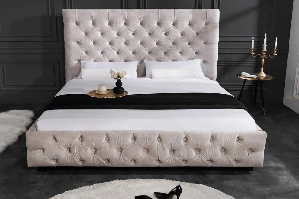 Designová postel Laney 180 x 200 cm šampaňský samet