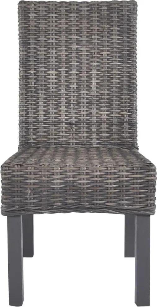 vidaXL Jídelní židle 6 ks ratan kubu a mangovníkové dřevo [275468] Barva: Černá