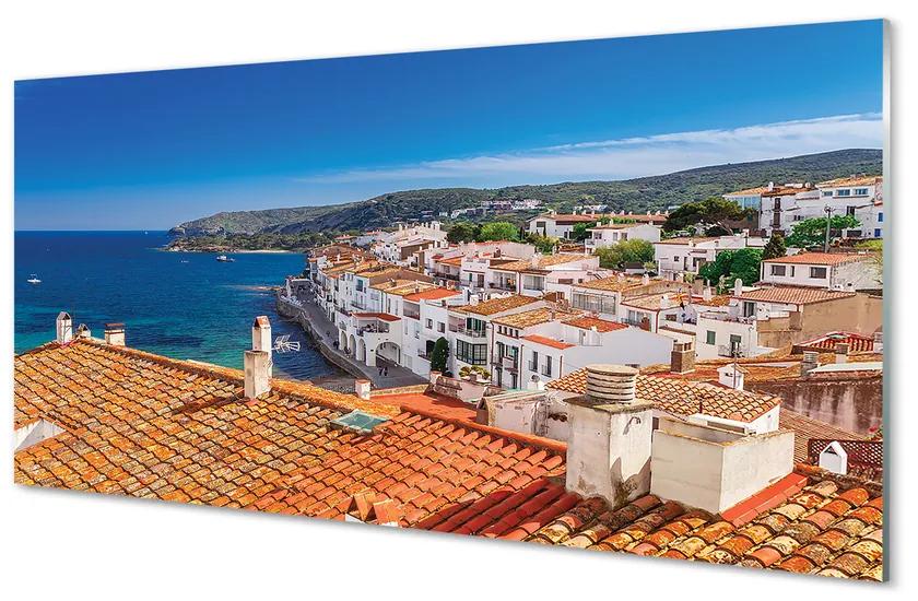 akrylový obraz Španělsko Město hory moře 140x70 cm