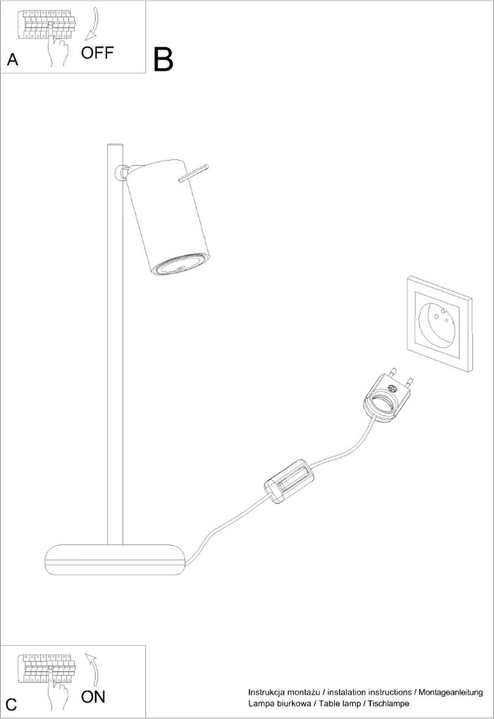 Sollux Lighting Stolní lampa RING černá