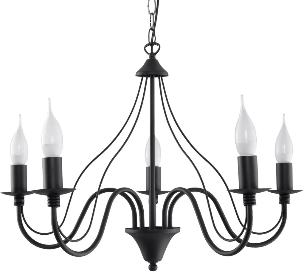 Sollux Lighting Lustr MINERWA 5 černý