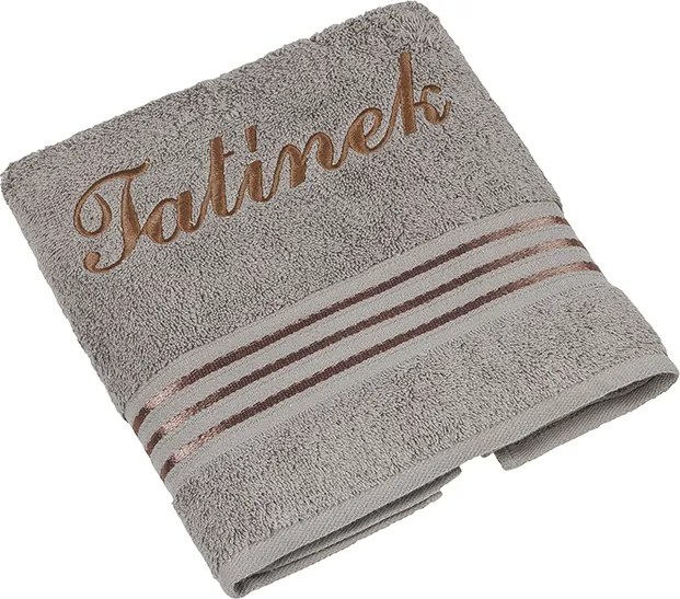 Bellatex Froté ručník kolekce Linie s výšivkou Tatínek Šedá 50x100 cm