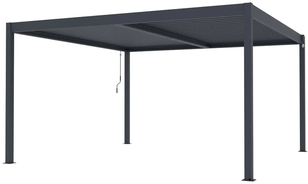 Hliníková bioklimatická pergola s lamelami BestBerg BBP-16G / 4 x 4 m / šedá