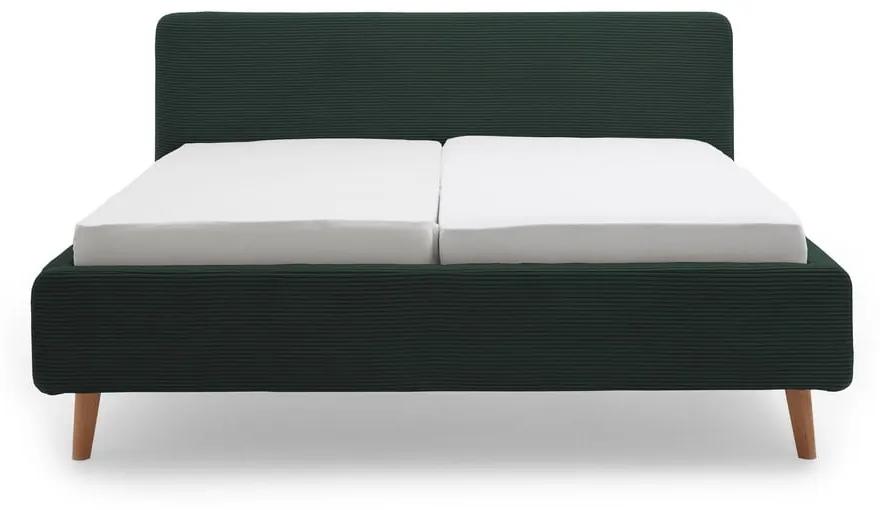 Tmavě zelená čalouněná dvoulůžková postel 180x200 cm Mattis Cord – Meise Möbel