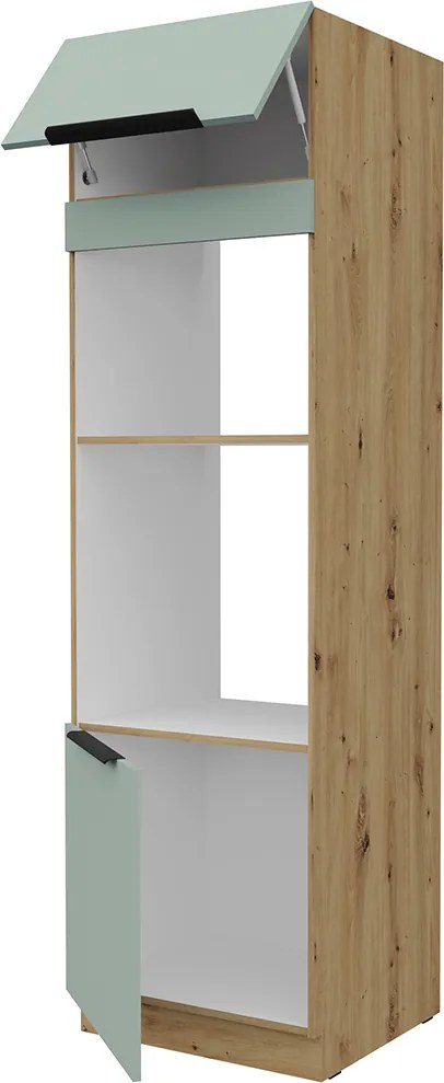 ARIA st | vysoká skříňka 60 DPM-210 2F na vestavnou troubu a mikrovlnku | 60 cm | ANTI FINGERPRINT povrch | artisan/aquamarine