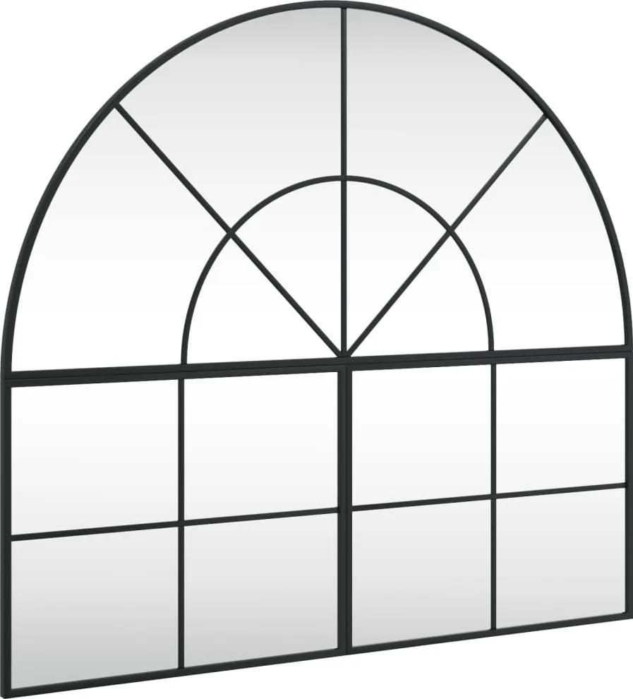 vidaXL Nástěnné zrcadlo černé 100 x 90 cm oblouk železo [3200611]