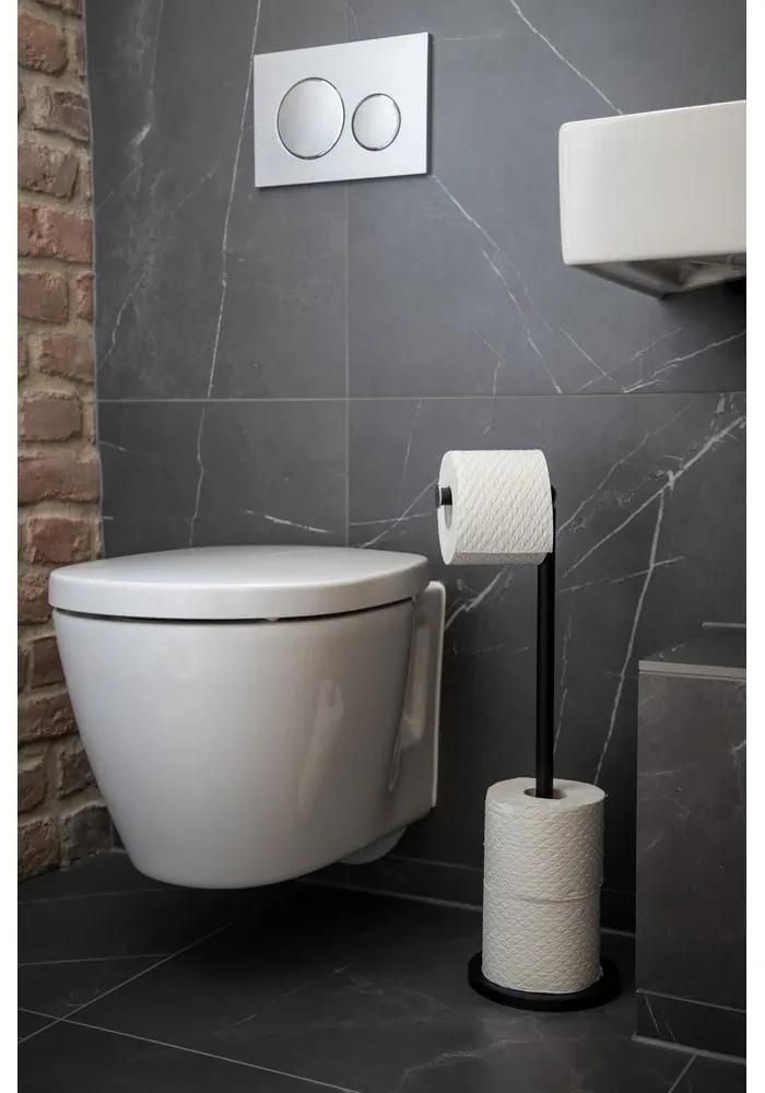 Černý ocelový stojan na toaletní papír – Wenko