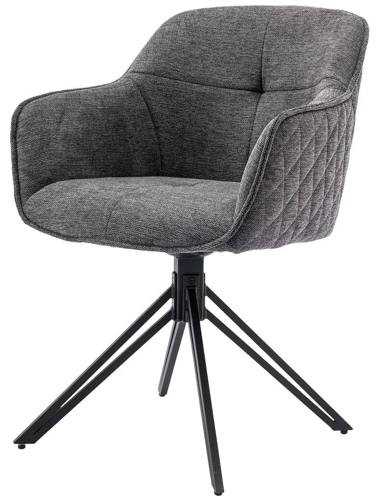 Designové jídelní křeslo HC-533 GREY2 látka tmavě šedá, kov černý mat