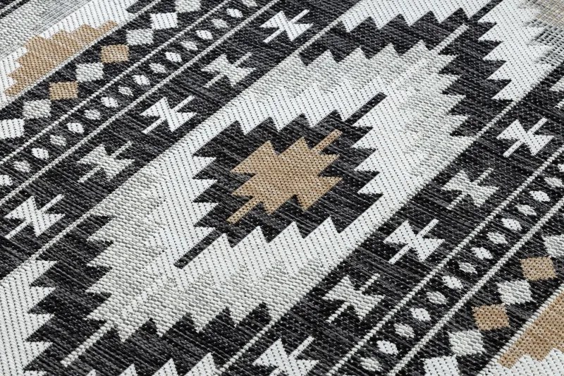 Dywany Łuszczów Kusový koberec Cooper Sisal Aztec 22235 ecru/black ROZMĚR: 140x190