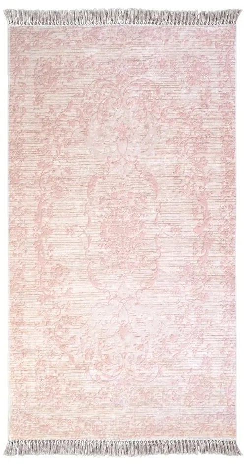 Růžový koberec Vitaus Hali Gobekli, 50 x 80 cm