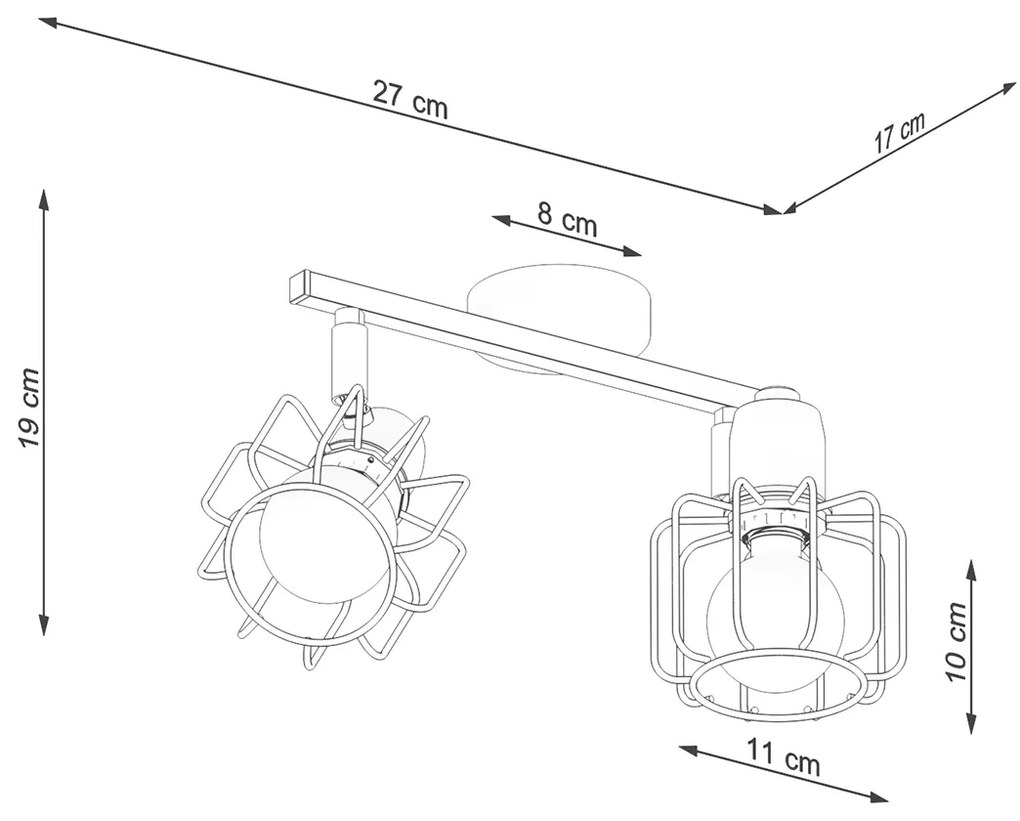 Sollux Lighting Stropní svítidlo BELUCI 2 Černá