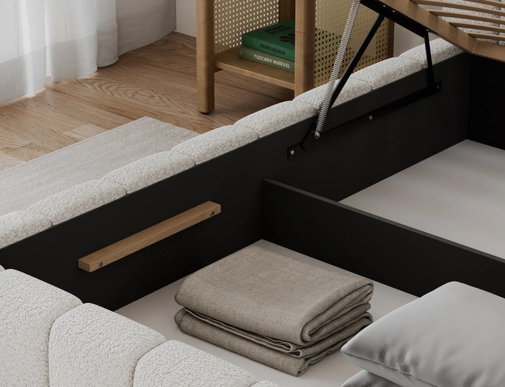 Postel Lamica 90x200 + Dřevěný rám/Standardní zdvih/kontejner