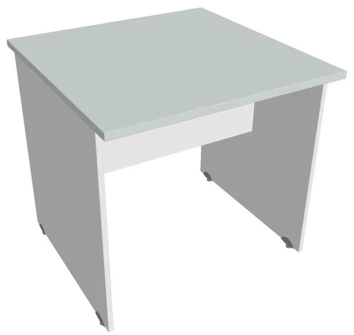 Stůl jednací rovný 80 cm - Hobis Gate GJ 800 Dekor stolové desky: šedá, Dekor lamino podnože: bílá