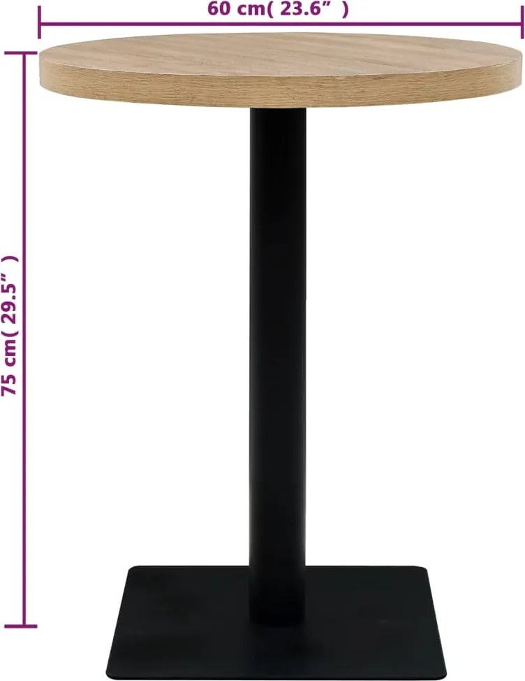 Bistro stůl MDF a ocel kulatý 60 x 75 cm 245612