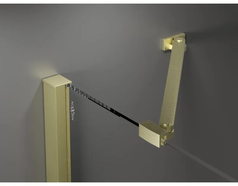 Mexen Velar Duo, posuvné dveře do otvoru 200x200 cm, 8mm čiré sklo, zlatá matná, 871-200-000-02-55