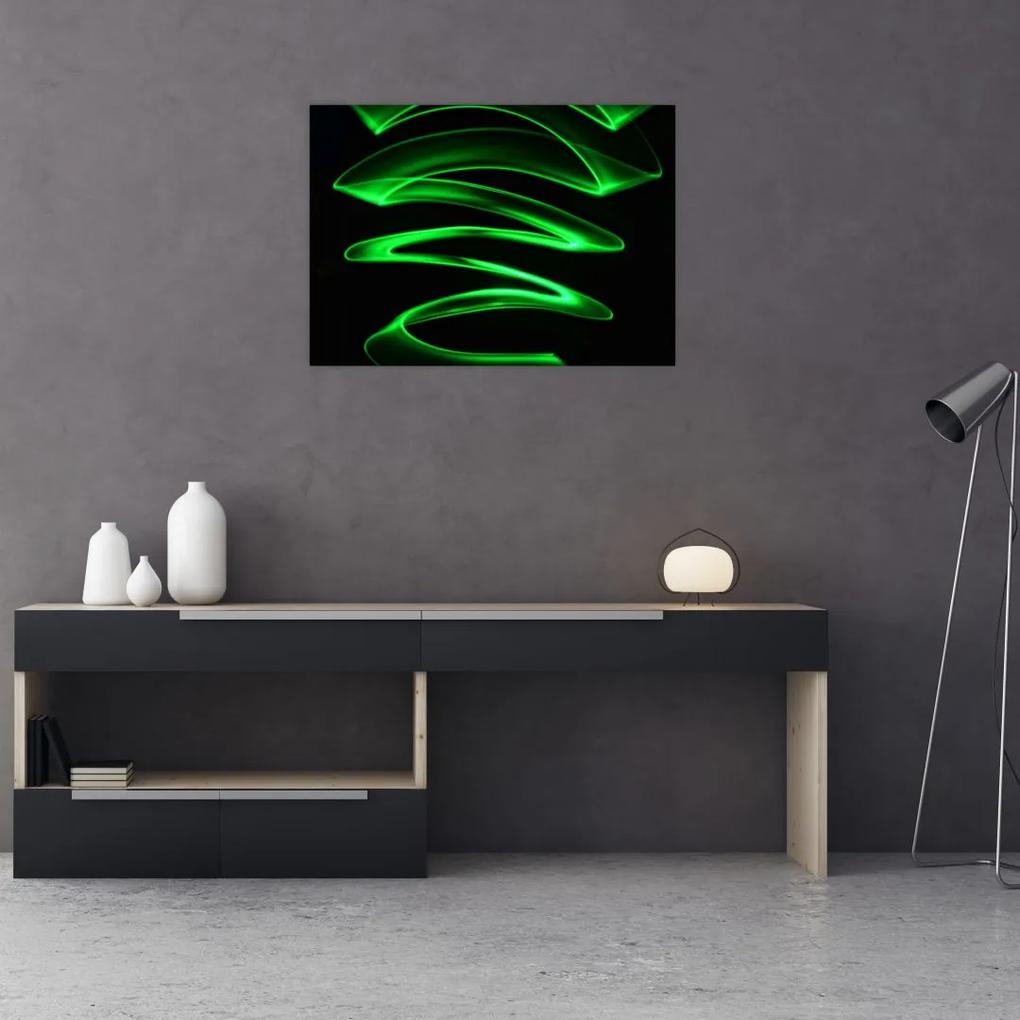 Skleněný obraz - neonové vlny (70x50 cm)