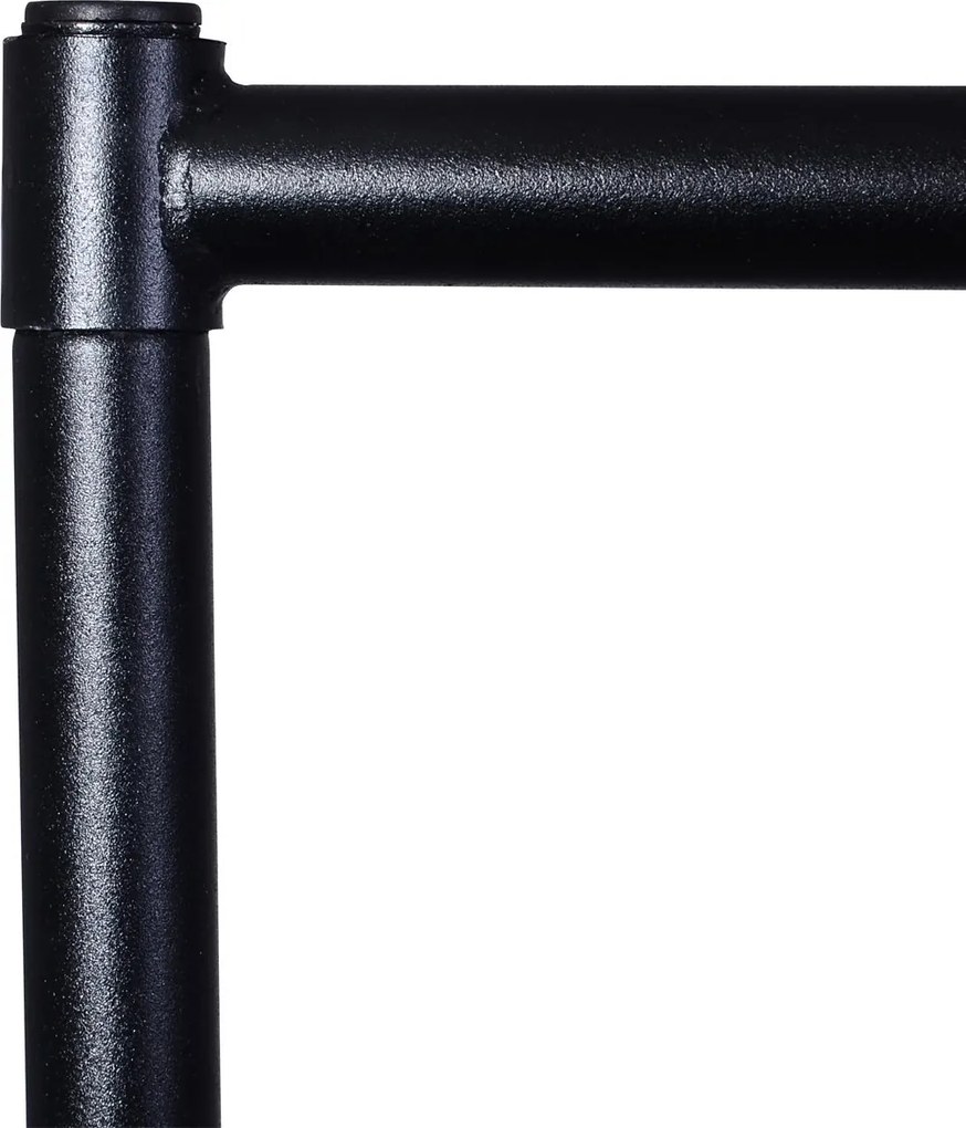 HOMCOM Stojan na oblečení s kolečky, pevný kovový rám, nosnost 140 kg, 180 x 60 x 170 cm, černá ocel