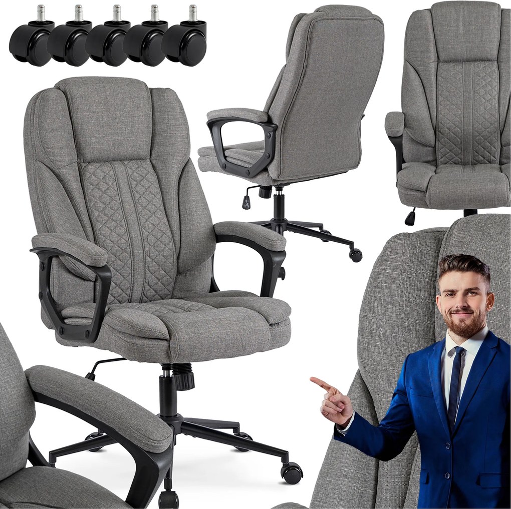 Kancelářská otočná židle K Psacímu Stolu Počítač Ergonomický Šedý Phonix
