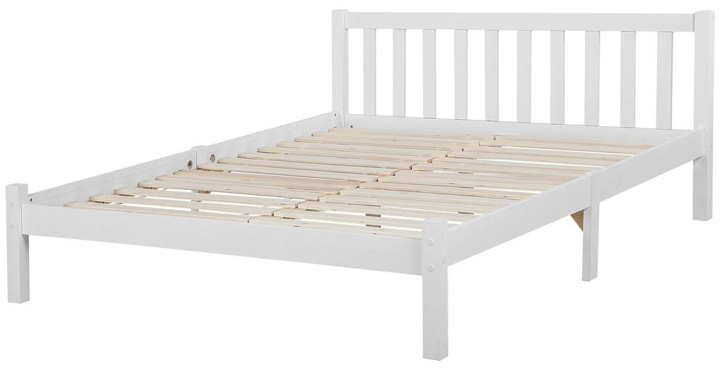 Dřevěná postel 160 x 200 cm bílá FLORAC Beliani