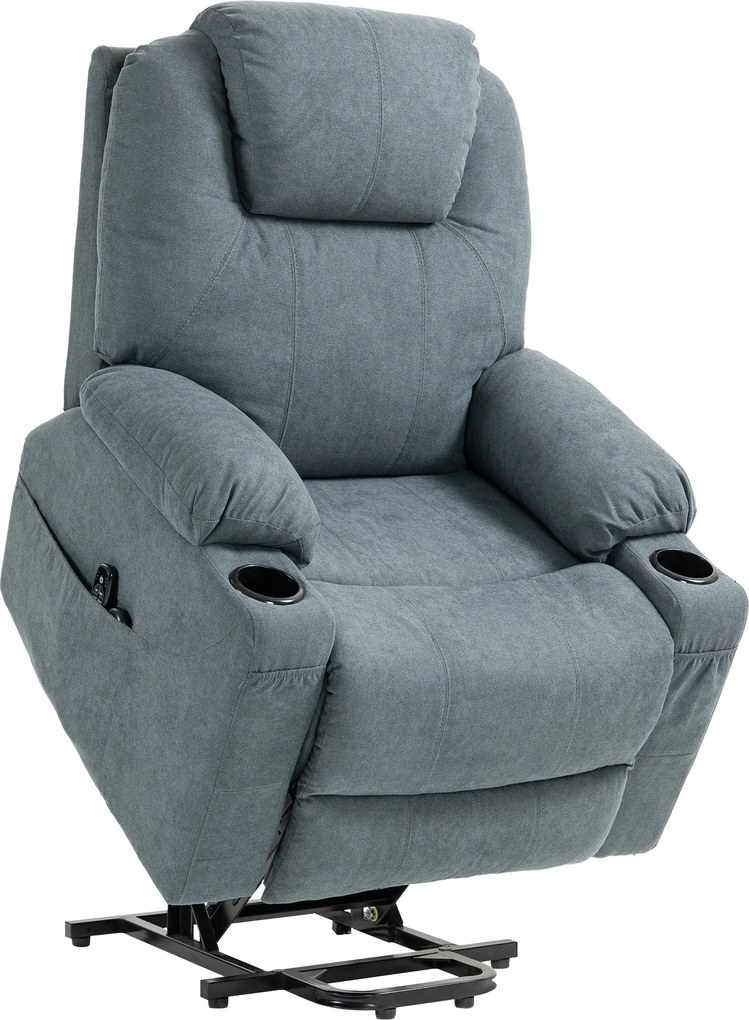 Masážní křeslo HOMCOM, elektrické, s 8 masážními body, s funkcí polohování, s funkcí vyhřívání, pěnové, 90x101x107cm, tmavě šedé | Aosom