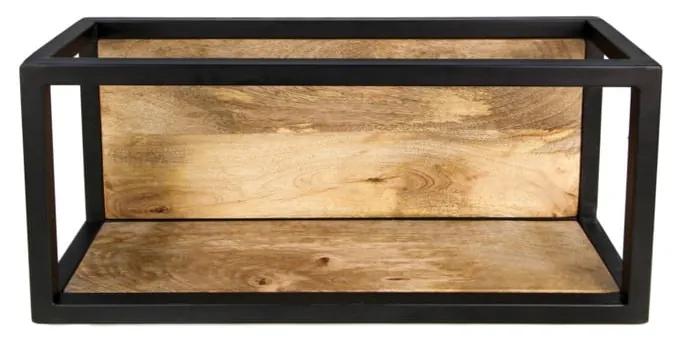Nástěnná police s detailem z neopracovaného mangového dřeva HSM collection Caria, 55 x 25 cm
