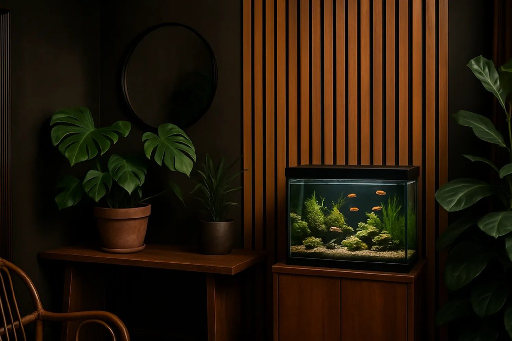 3D Dřevěné lamely na zeď na filci 255x46cm - Ořech TOSKÁNSKÝ
